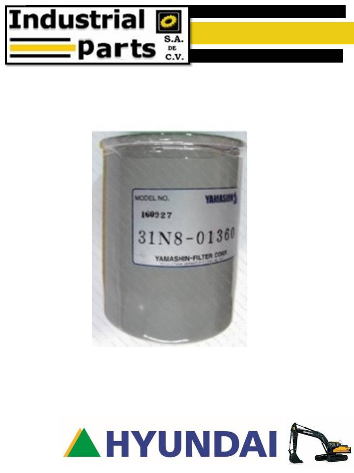 Filtro GV2 Cartidge HYUNDAI 31N8-01360 – IndustrialParts S.A. de C.V.